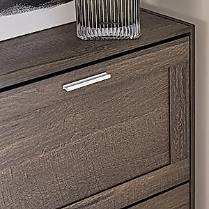 Haotian FSR137-BR, Brown 2 Drawers Shoe Cabinet Shoe Rack Shoe Storage Cupboard Organizer Unit