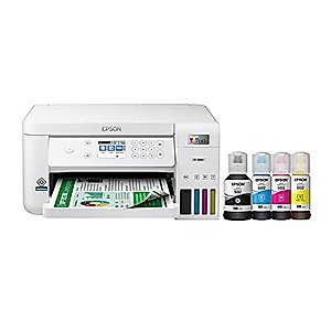 Epson EcoTank ET-3830 Wireless Color All-in-One Cartridge-Free Supertank Printer with Scan, Copy, Auto 2-sided Printing and Ethernet (Renewed),White