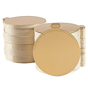 Mini Cake Boards, Gold Dessert Plates (3.5 in., 200 Pack)