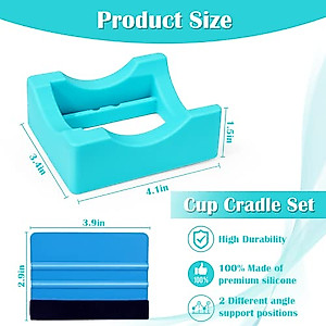 Mity rain Cup Cradle for Tumblers, Sturdy Tumbler Cradle with Felt Squeegee Use to Apply Vinly Decal - Keep Tumblers/Coffee Cups/Glass Cans in Place, Silicone Anti-Slip Tumbler Holder for Crafting