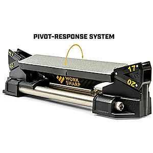 Work Sharp Guided Sharpening System, Diamond and Ceramic Dry Stone Knife Sharpener for axes, garden tools, knives, without water or oil Black