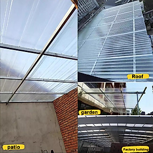 Anti-Uv Greenhouse Panels,Roof Panels 1/3/4/6/8/10 Pcs,Heat-Insulating Roofing Sheet for Greenhouse Canopy Carport Panel,Resistant, Versatile and Durable Clear Roof Sheet (35x91in,10 Pcs)