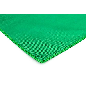 The Rag Company - Standard Microfiber Window, Glass, Mirror & Chrome Towels - Professional Cleaning & Detailing, Lint-Free, Streak-Free, 350gsm, 16in x 16n, Green (12-Pack)
