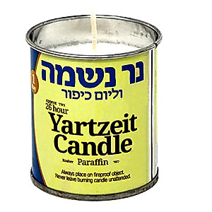RAMBUE 24 Hour Yartzeit Memorial Candle in Tins (6 Pack)- White Perffin Wax Candle Burning Time Aprox. 1 Day
