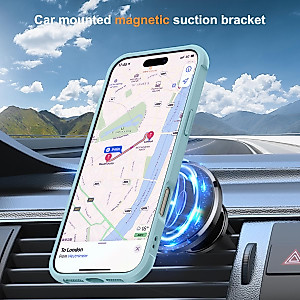 SKYLMW Compatible with iPhone 16 Pro Case with Invisible Magnetic O-Ring Stand Military-Grade Translucent Case for iPhone 16 Pro 6.3" [Compatible with Mag-Safe][Great Grip Feeling], Blue