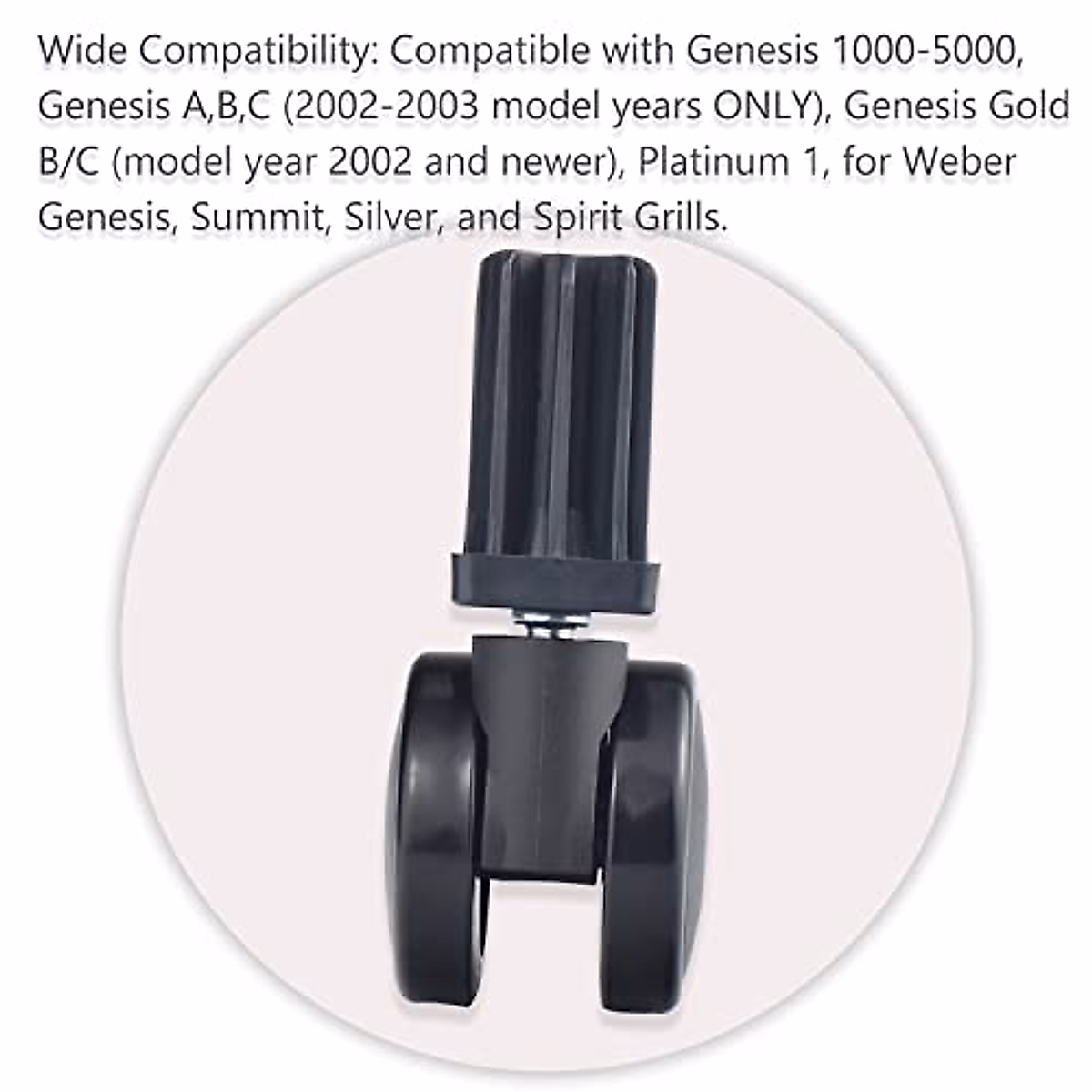 6414 Caster Wheel with Caster Insert Compatible with Weber, Genesis ...