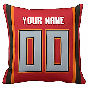 ANTKING Tampa Throw Pillow Custom Any Name and Number for Men Youth Boy Gift 16" x 16", 18" x 18"