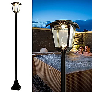 Solar Lamp Post Lights Outdoor Waterproof 68" Super Bright 100 Lumen Solar Pole Lights Outdoor for Garden Lawn Patio Porch Backyard Pathway Driveway USB Rechargeable Warm White & White Lights