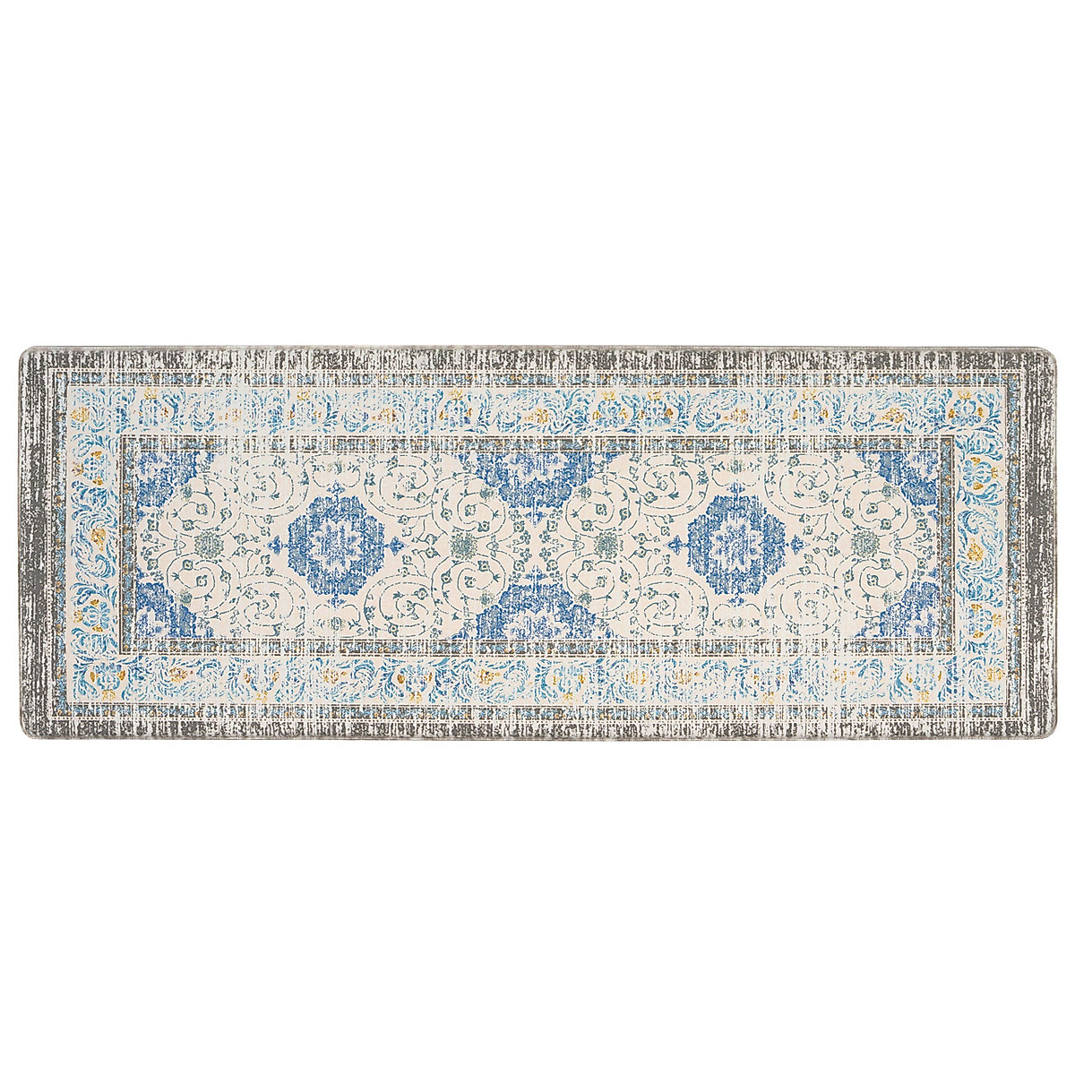 Rugshop Traditional Anti Fatigue Standing Mat 18" x 47" Blue