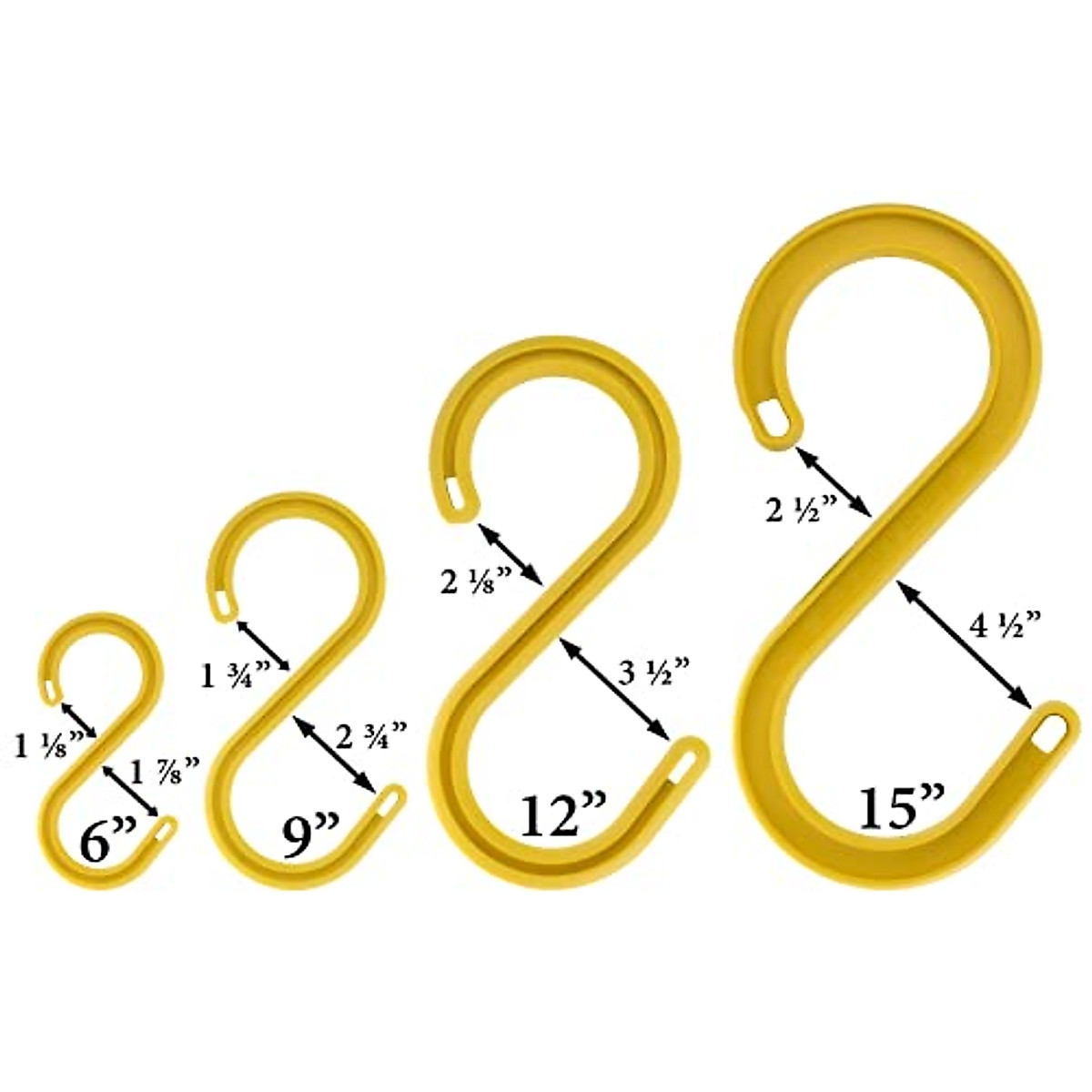 Glove Guard Cable Safe Hook, Yellow, 6 Inch Hook