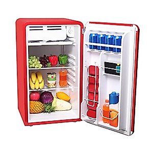 FRIGIDAIRE EFR372-RED 3.2 Cu Ft Red Retro Compact Rounded Corner Premium Mini Fridge