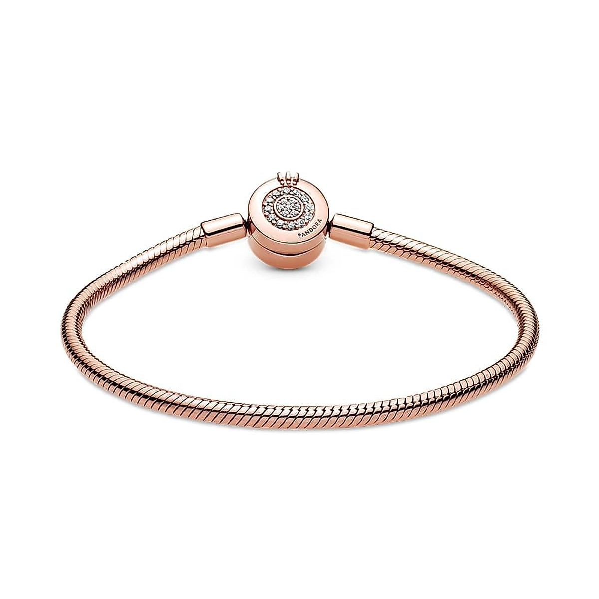 PANDORA Sparkling Crown O Snake Chain Bracelet