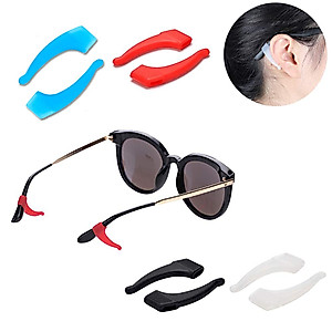 ACKLLR 12 Pieces Kids Eye Glasses Strap,with 12 Pair Silicone Ear Grip Holder,Adjustable Anti-slip Eyeglass Retainer Hooks for Sports Sunglasses Boys Girls