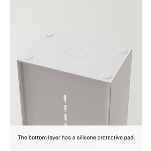 YAMAZAKI Home Tower Jewelry & Makeup Organizer, Standup Cosmetic Storage Box, Display Case - Angled - Abs Plastic