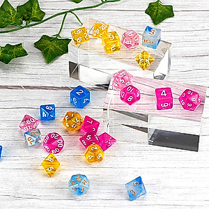 DND Dice Set 140 Pieces Polyhedron Dice 20 Colors Great for Dungeons and Dragons DND RPG MTG Table Games D4 D6 D8 D10 D% D12 D20 with a Big Santa Claus Bag