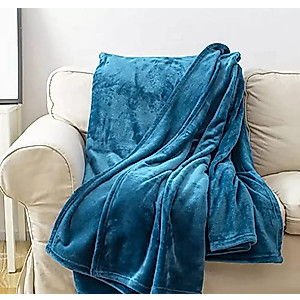 Home Must Haves Turquoise Blue Ultra Soft Plush Warm Cozy Lightweight Fleece Microfiber King Size Bed Throw Blanket, Teal Flannel
