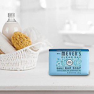 MRS. MEYER'S CLEAN DAY Bar Soap, Use as Body Wash or Hand Soap, Made with Essential Oils, Rain Water, 5.3 oz, 1 Bar