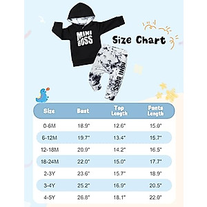 Von kilizo Toddler Boy Clothes 2T-3T Boys Fall/Winter Clothes Fashions Outfits MINI BOSS Hoodie Sweatshirt + Tie Dye Pant 2Pcs Set