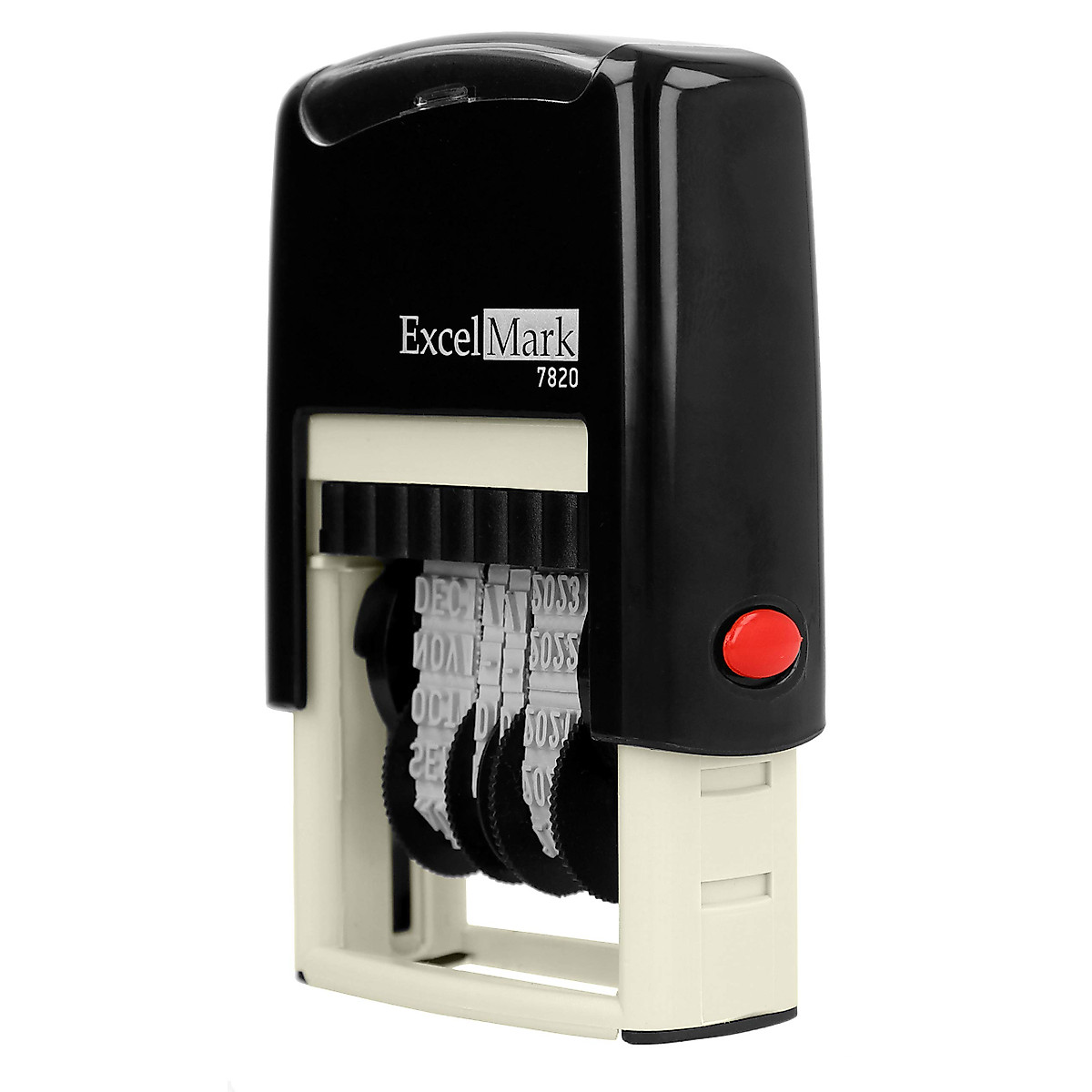 ExcelMark 7820 Self-Inking Rubber Date Stamp – Great for Shipping, Receiving, Expiration and Due Dates (Black Ink)