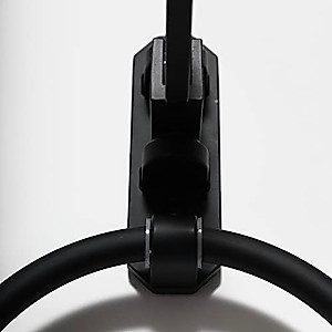 Yooloks Laundry Drying Rack Wall Mounted, Black Folding Clothes Drying Rack Clothes Hanger Rack with Swing Arm and Round Towel Ring, Space Saver for Laundry Room Bathroom Closet Storage Organizer