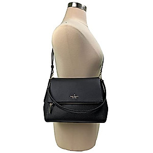 Kate Spade Leila Medium Pebbled Leather Shoulder Bag (Black)