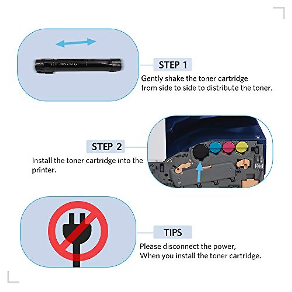 Leize Compatible 7120 Toner Cartridge use for Xerox WorkCentre 7120 7125 7220 7225 Printer Replacement for 006R01457 006R01458 006R01459 006R01460, Black 22,000 & Color 15,000 Pages [KCMY-4PACK]