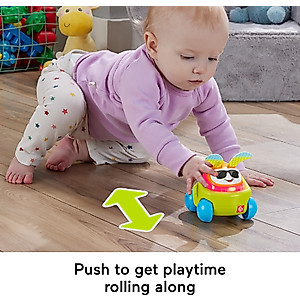 Fisher-Price DJ Buggy Baby Toy Car with Lights Music Sounds and Learning Songs for Crawling Play, Green