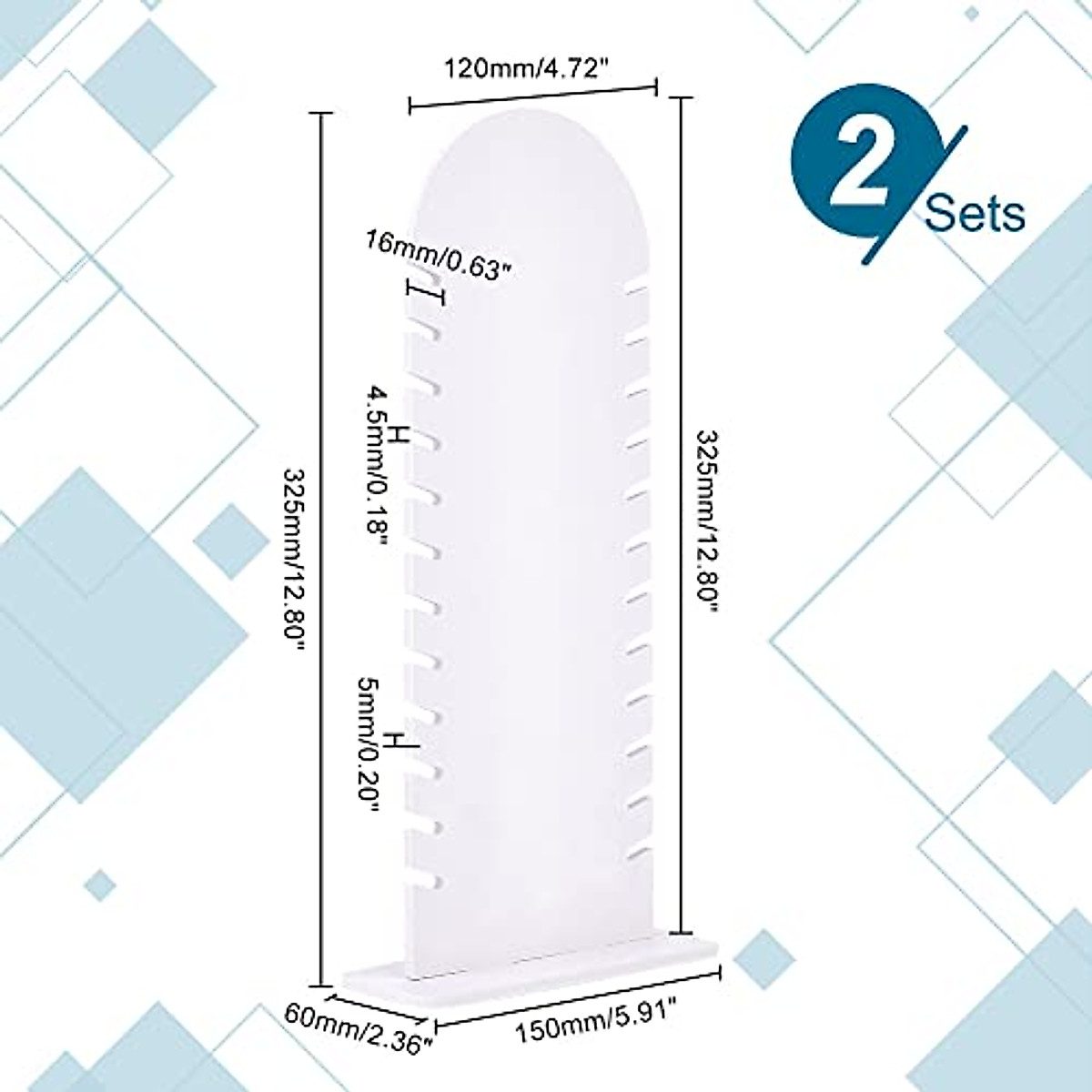 PH PandaHall Wood Necklace Display Stand, 12 Slots White Jewelry Holder Necklace Display Board Necklace Organizer Chain Storage Holder for Jewelry Display and Storage, 12.8 inch High