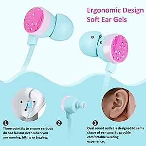 QearFun Donut Earbuds for Kids, Cute Earbud & in-Ear Headphones Wired Gift for School Girls and Boys with Microphone and Lovely Earphones Storage Case