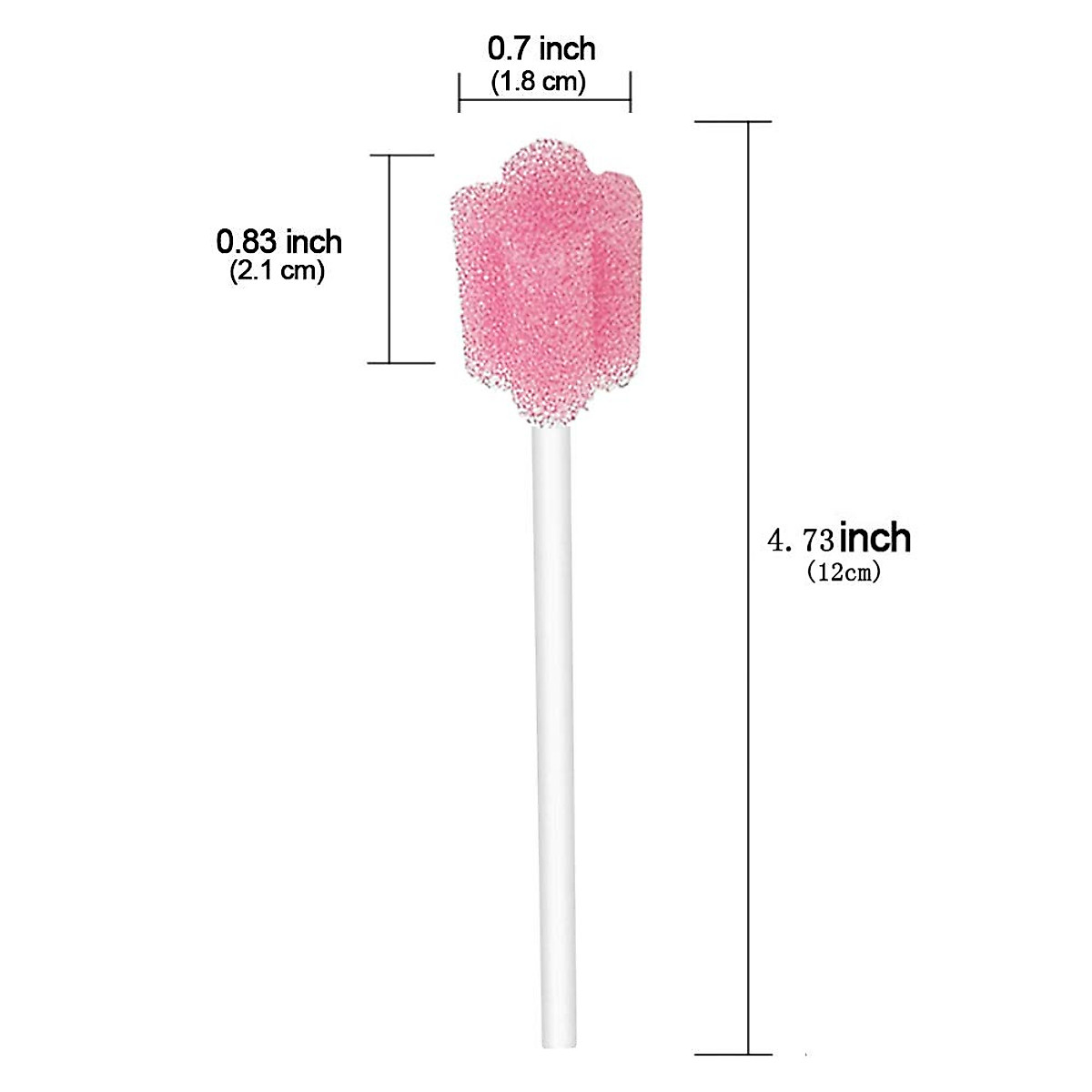 Wellgler's Sterile Sponge Mouth Swabs,Disposable Oral Swabs,Individually Wrapped (100pcs,Pink)
