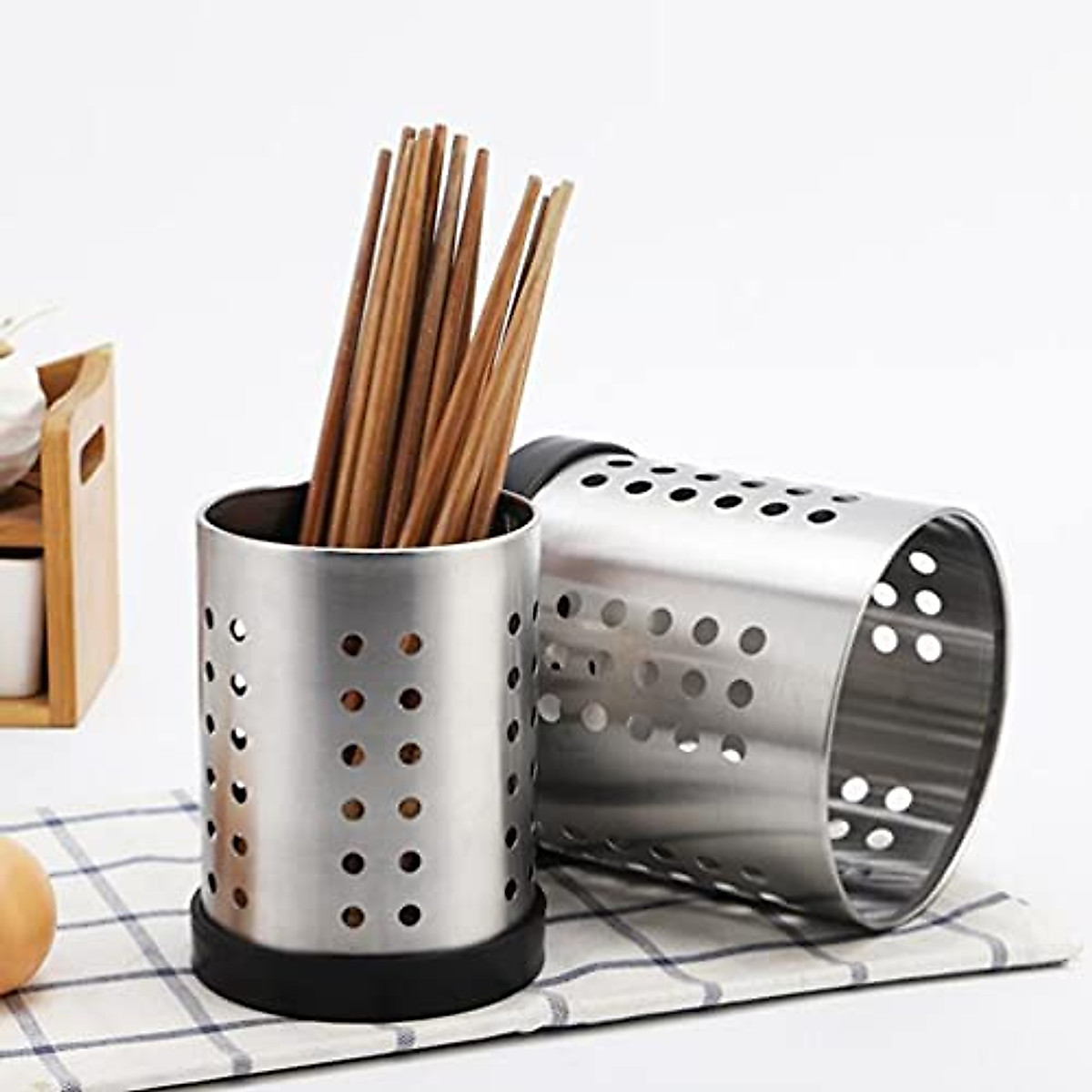 Cabilock Kitchen Cutlery and Utensils Caddy Stainless Steel Chopsticks Holder Drying Rack Basket Tableware Drainer for Home Kitchen Restaurant