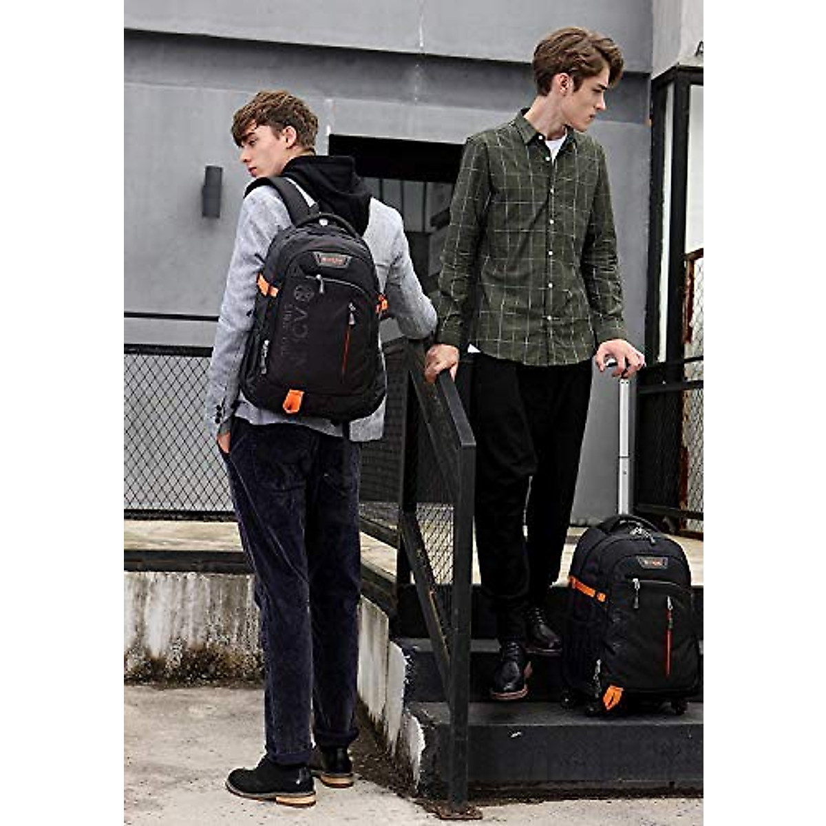 AOPMGOE AOKING 20/22″Water Resistant Rolling Wheeled Backpack Laptop Compartment Bag(22 inch, Rose)