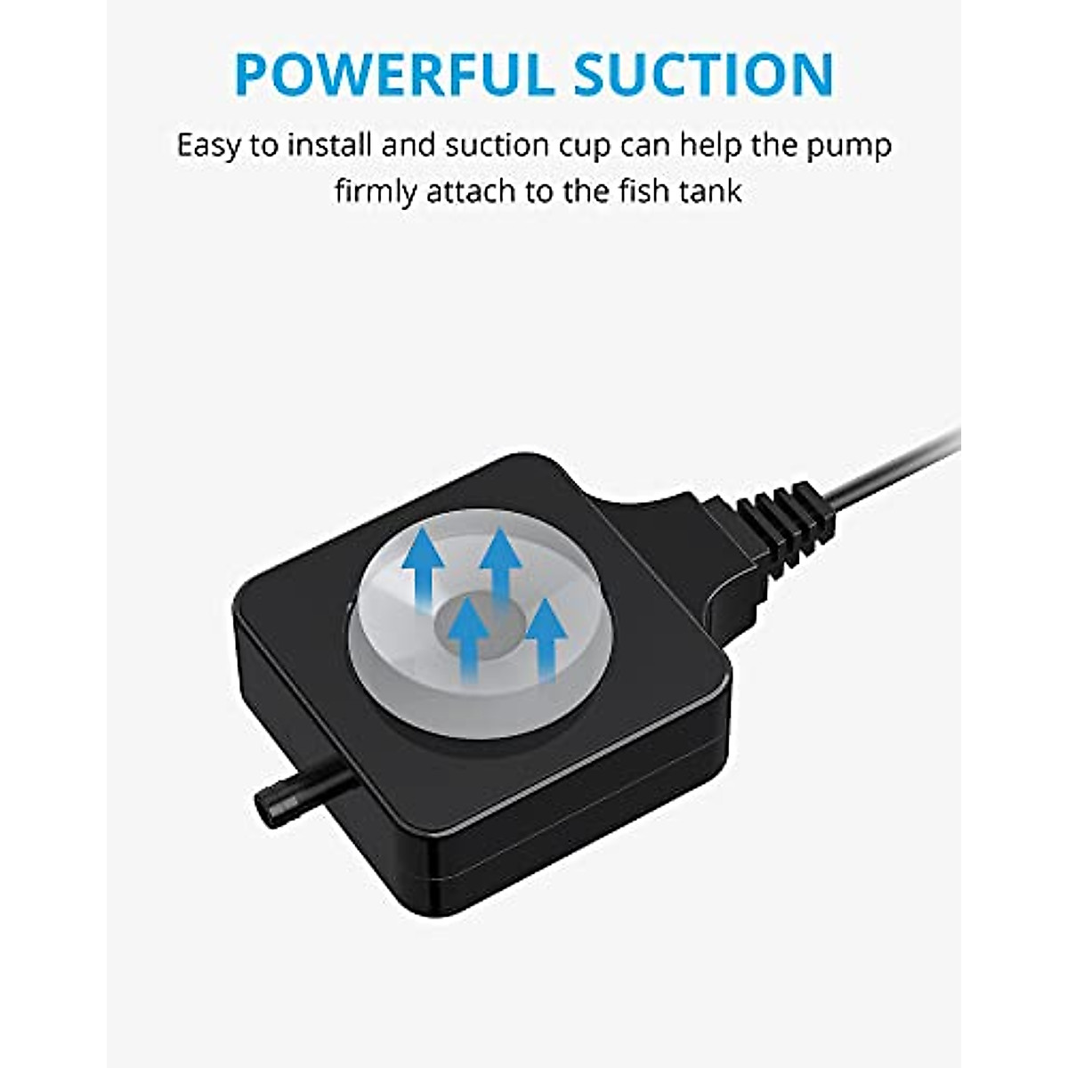 NICREW Nano Silent Aquarium Air Pump, Corded Electric, Aquarium Aerator with Accessories for Up to 10 Gallon Fish Tank, Super Quiet, 0.3 L/min, 1.5 Watts