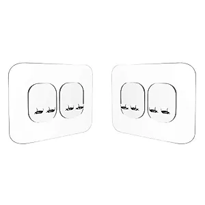 KINCMAX 2 Packs Strong Sticky Waterproof Heavy-Duty Sponge Holder Adhesives Nail Free Transparent Adhesive Pads for Kitchen Sink Organizers, Sink Brush Holder, Soap Dishes