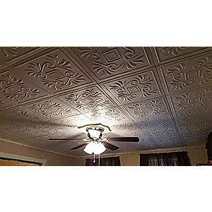 A la Maison Ceilings R159 Cockatoos Foam Glue-up Ceiling Tile (256 sq. ft./Case), Pack of 96, Plain White