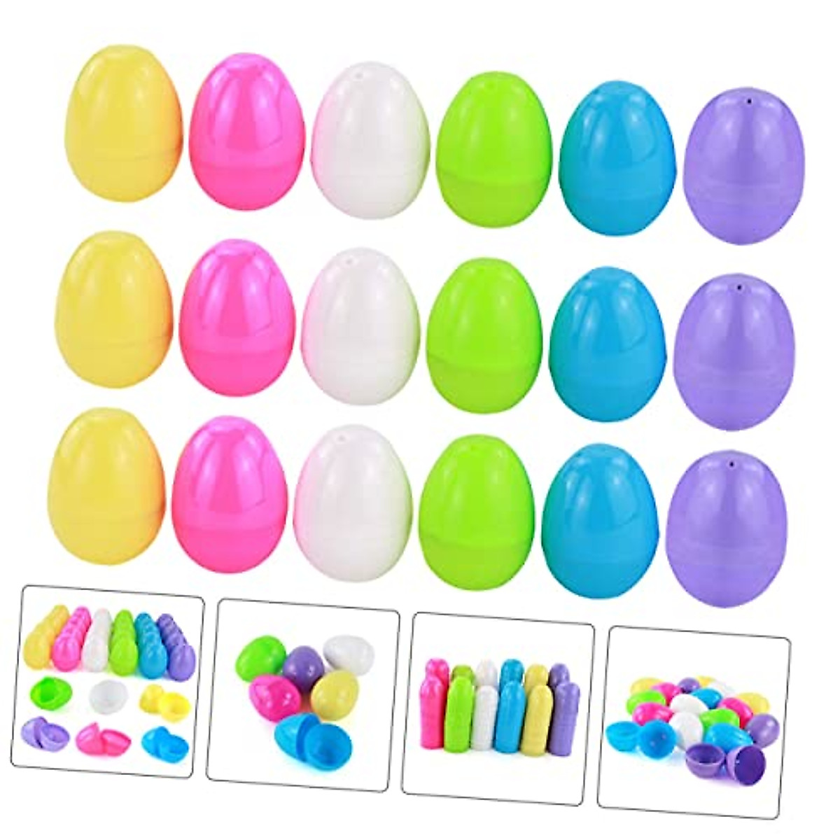 Zerodeko Plastic Refillable Eggs 36pcs Egg Toy Toys Fake Eggs for Decorating Mini Plastic Eggs Easter Eggs Surprise Toys Plastic Easter Eggs Easter Eggs Toys Eggs Wrapping Boxes Giant