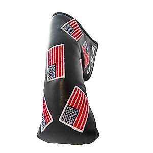 USA Patriotic Golf Putter Cover Head Covers Black Red White Blue blade Style Classic Traditional Headcover Putters Limited Edition