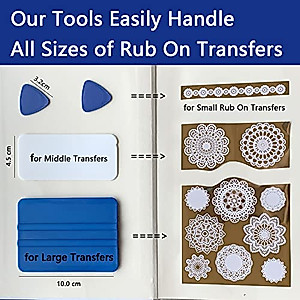 Morld Rub On Transfer Tools for Crafts Furniture Scrapbooking, Suitable Various Size Transfers Stickers, Blue