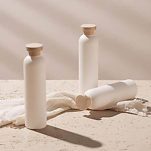 Lusiyi Squeeze Bottles 8 oz, Travel Shampoo and Conditioner Bottles, Plastic Refillable Containers for Lotion(8oz, 3Pcs, White)