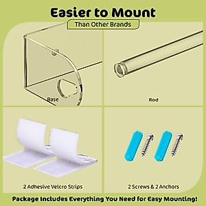 Srenta Clear Acrylic Paper Towel Holder Wall Mount Paper Towel Holder Under Cabinet, Wall Mounted Undermount Hanging Paper Towels Holder Dispenser, Holds Jumbo Rolls, Adhesive Strips & Screws Included