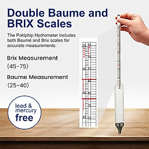 Maple Syrup Hydrometer Test Cup Kit, Maple Syrup Density Kit, Measures Sugar Content in The Syrup, Stainless Steel Maple Syrup Kit, Easy to Read and Accurate, with Cleaning Brush