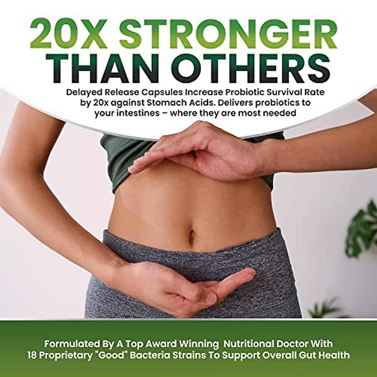 Probiotic 30 Billion CFU 18 Strains for Digestive & Gut Health - Men & Women Prebiotic & Probiotics Supplement Support for Bloating Constipation Diarrhea Gas - Includes Lactobacillus Gasseri