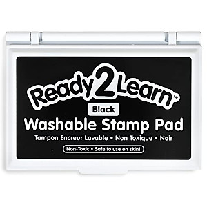 READY 2 LEARN Washable Stamp Pad - Black - Non-Toxic - Fade Resistant - Perfect for Scrapbooks, Posters and Cards