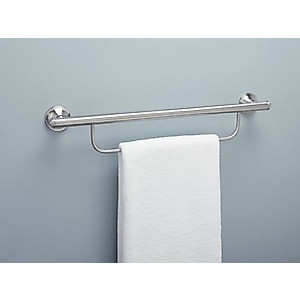 Moen LR2350DBN Home Care Bathroom Safety 24-Inch Grab Bar with Towel Bar, Brushed Nickel