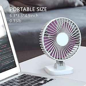 xasla USB Desk Fan with 3 Settings, Small Personal Quiet Desktop Fan with Strong Airflow & 40° Adjustable Tilt Angle, Portable Cooling Mini Fan for Desktop Office Home Bedroom (White)