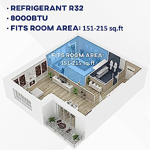 HOMCOM 8,000 BTU Smart WiFi Portable Air Conditioners for Rooms Up to 215 Sq. Ft., Cool Dehumidifier Fan 3-in-1 Portable AC Unit with Remote, 24H Timer, Window Mount Kit Included, Black