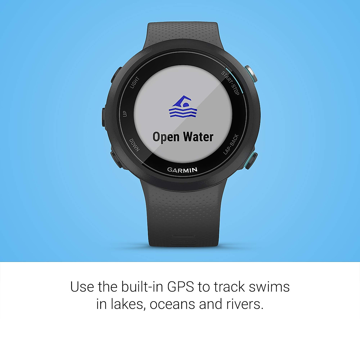 Garmin - Swim 2 Smartwatch 42mm Fiber-Reinforced Polymer - Slate - 010-02247-00 (Renewed)