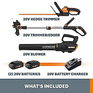 Worx 20V GT 3.0 + Turbine Blower + Hedge Trimmer (Batteries & Charger Included)