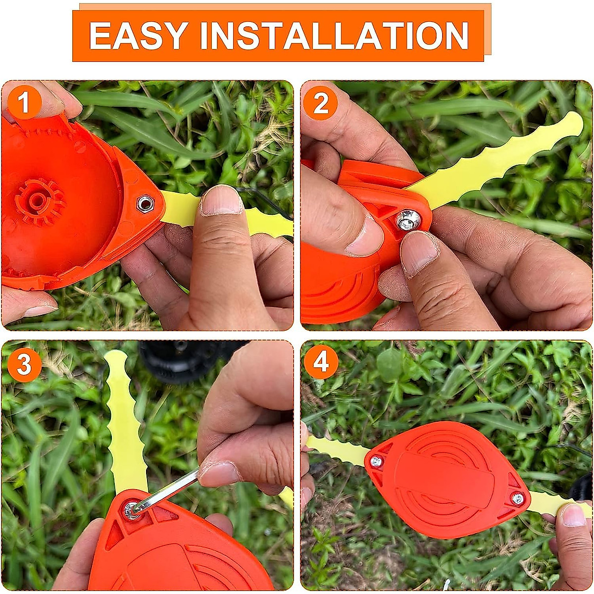 Yweller AF-100 Trimmer Replacement Blades Compatible with Black Decker GH400, GH500, GH600, GH610, GH900, GH912, LST120, LST136,BESTA512, BEASE620, CST1000 String Trimmer (33 Pack Yellow)