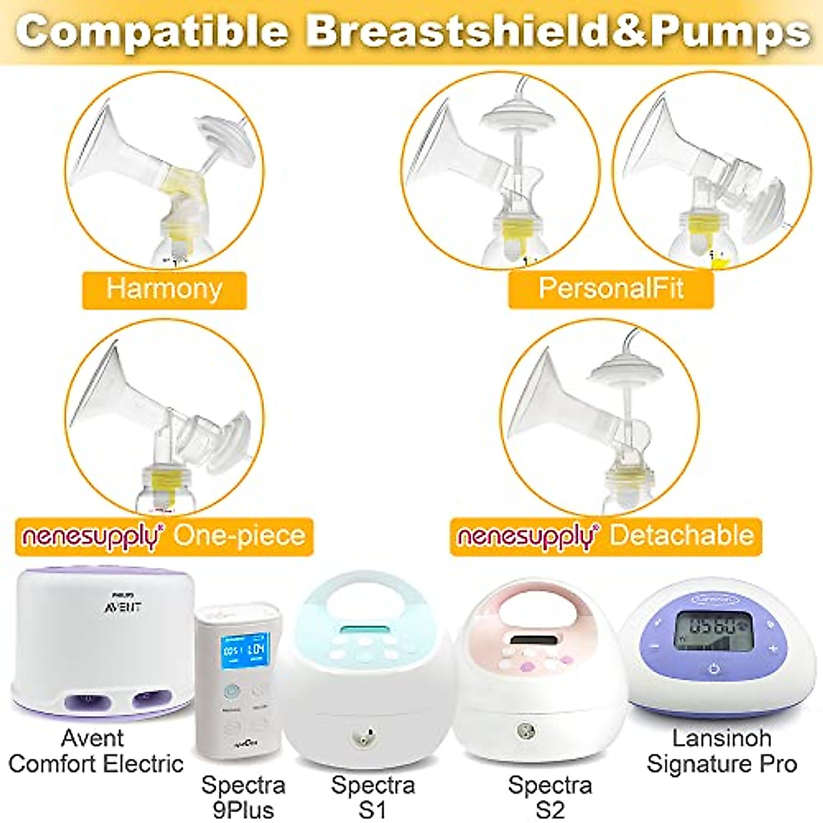 Nenesupply Long Stem Backflow Protector Use Medela Pump Parts Breastshield on Spectra S1 S2 and 9 Plus Breastpumps. Not Original Spectra Pump Parts Inc 2 Long Backflow Protectors